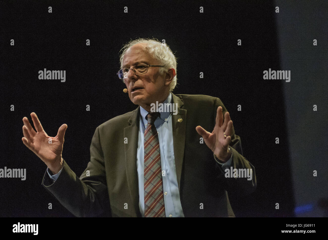 Senator Bernie Sanders speaks and hosts a Q and A at the Brixton ...