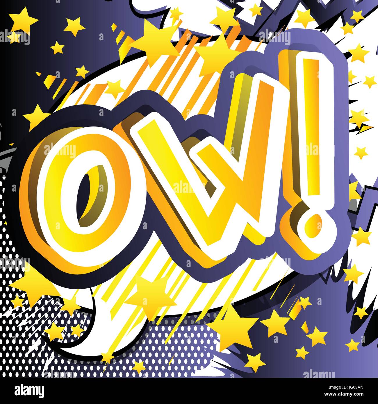Ow! - Vector illustrated comic book style expression Stock Vector Image ...