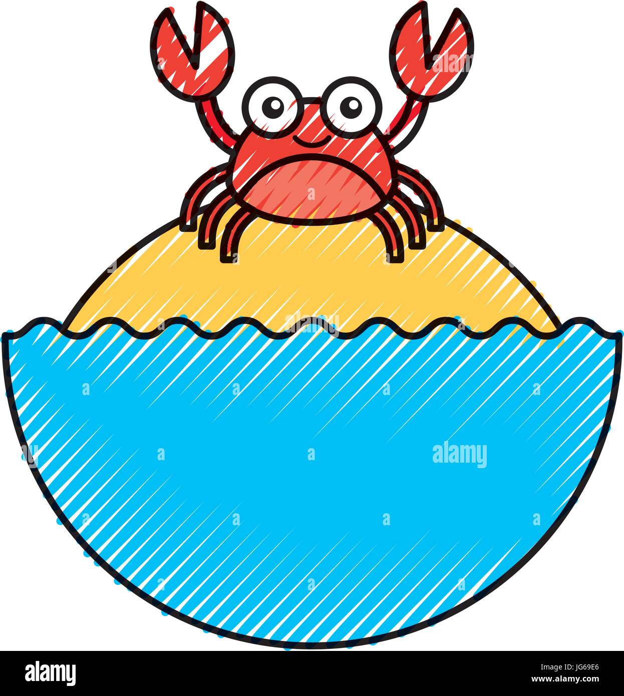 cute crab sealife character vector illustration design Stock Vector Image & Art - Alamy
