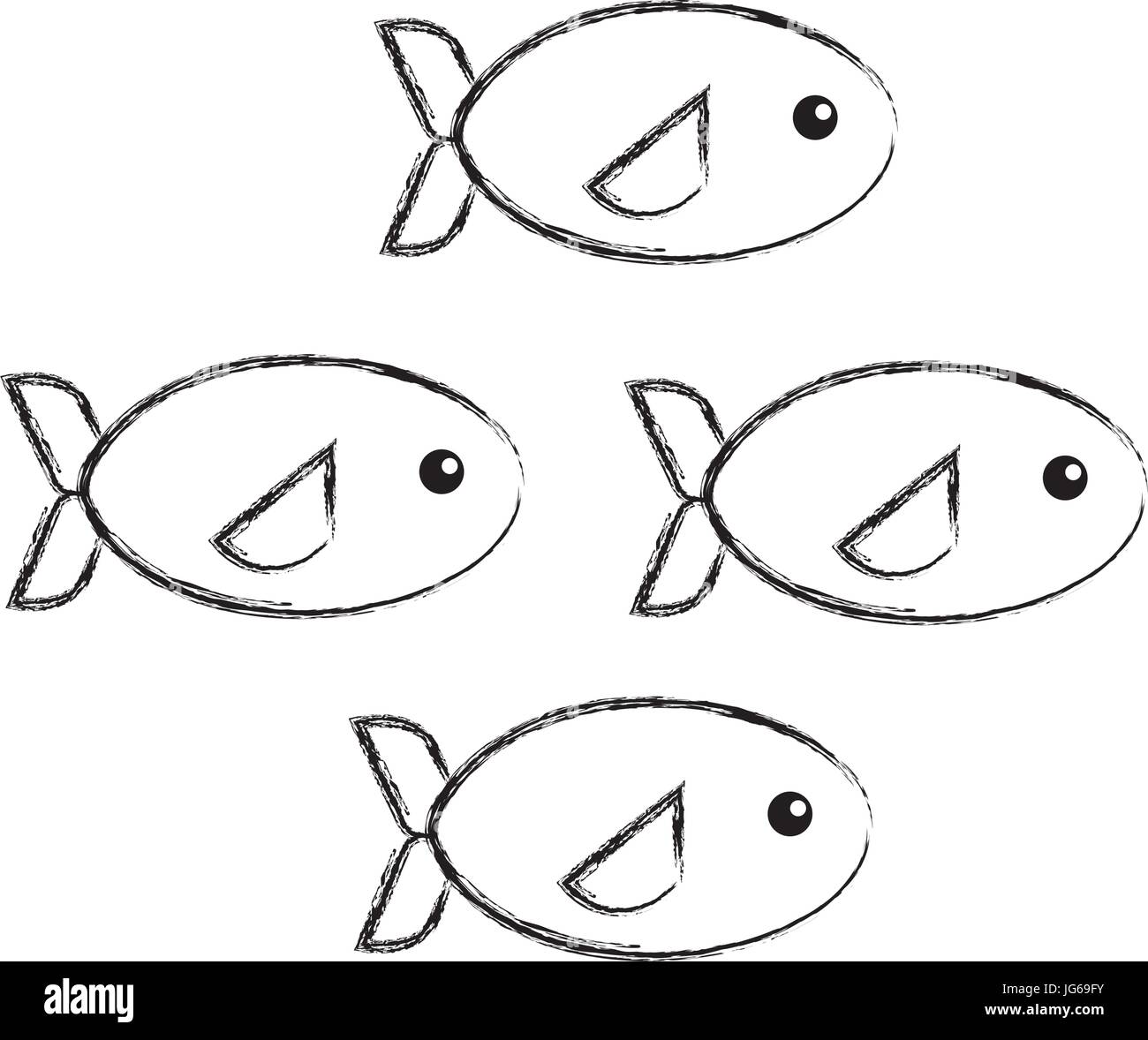 Fish shoal icon Black and White Stock Photos & Images - Alamy