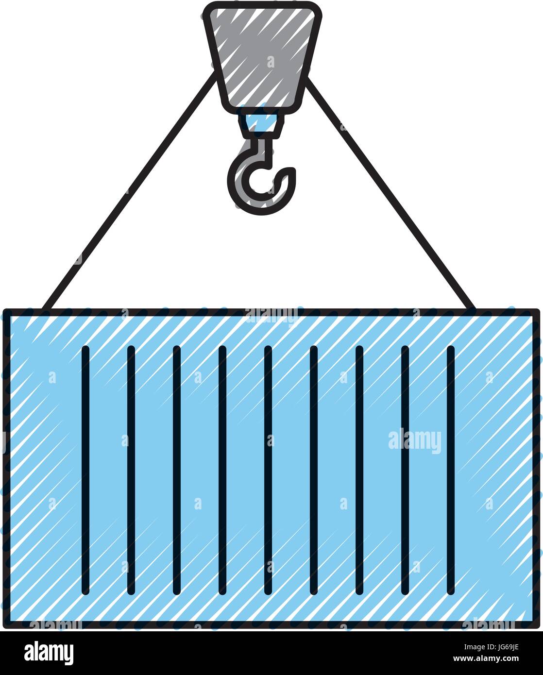 container cargo in crane vector illustration design Stock Vector Image ...