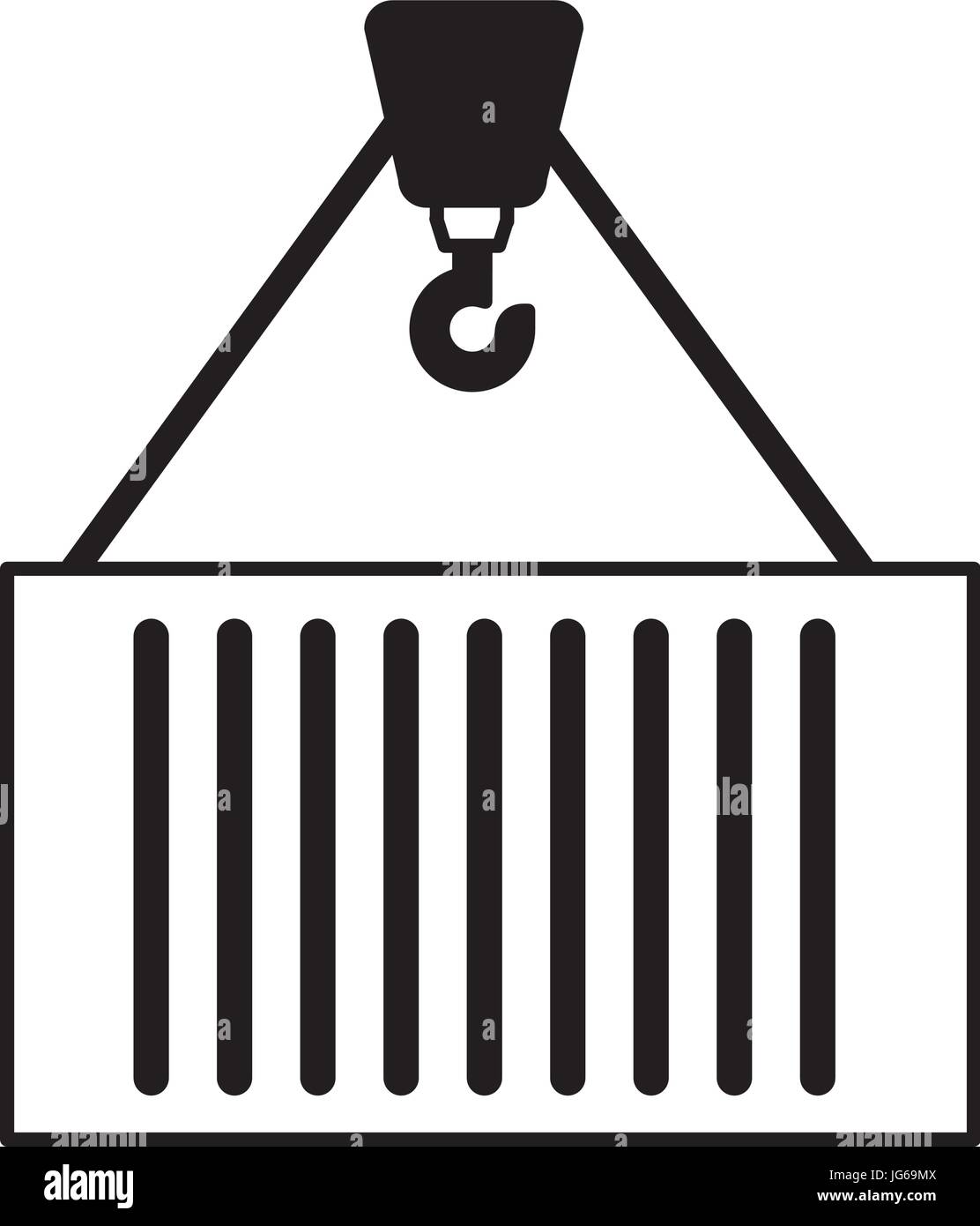 container cargo in crane vector illustration design Stock Vector Image ...