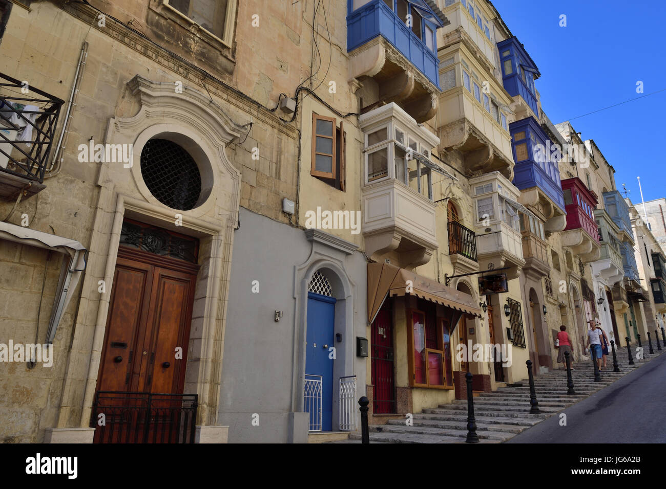 old style buildings in old town Valletta, Malta Stock Photo - Alamy