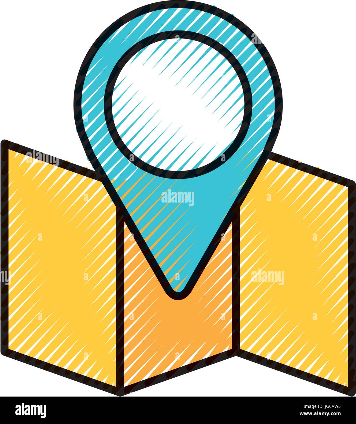 paper map with pointer Stock Vector Image & Art - Alamy