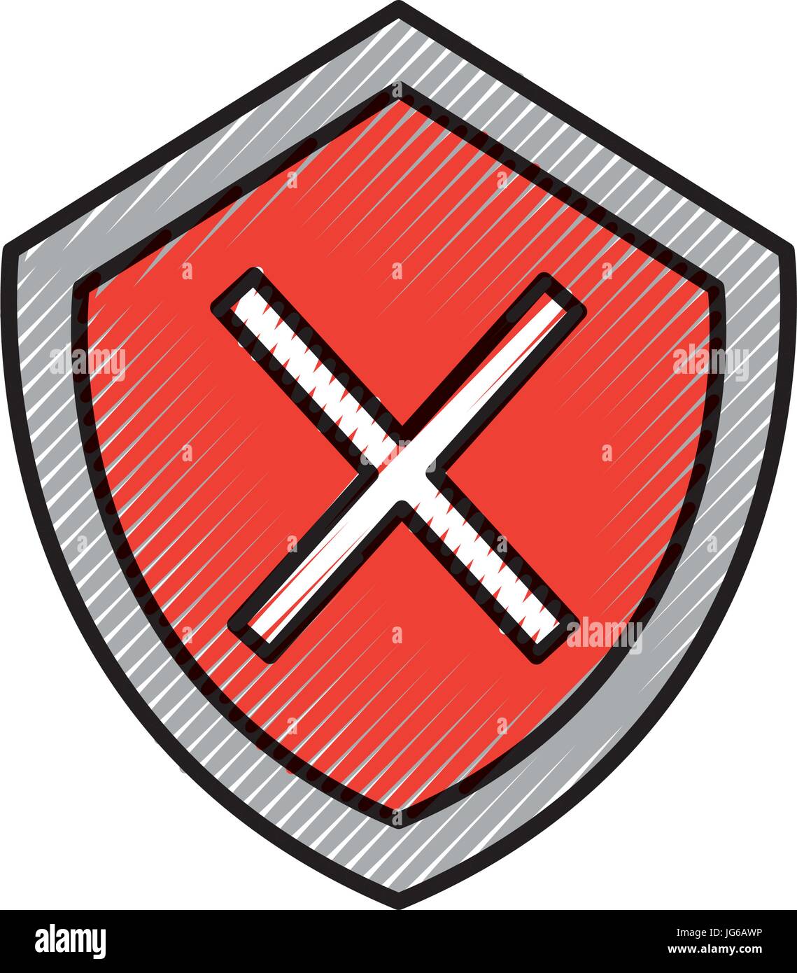 security shield with x symbol Stock Vector Image & Art - Alamy