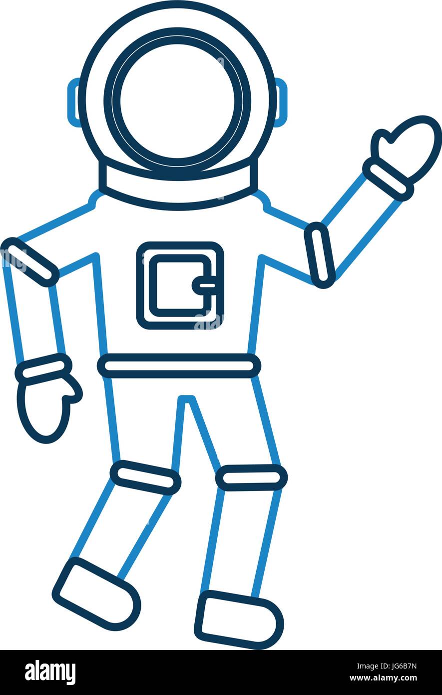 astronaut comic character icon vector illustration design Stock Vector ...