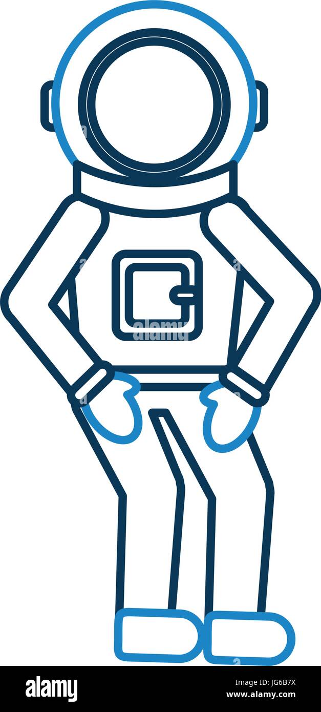 astronaut comic character icon vector illustration design Stock Vector ...