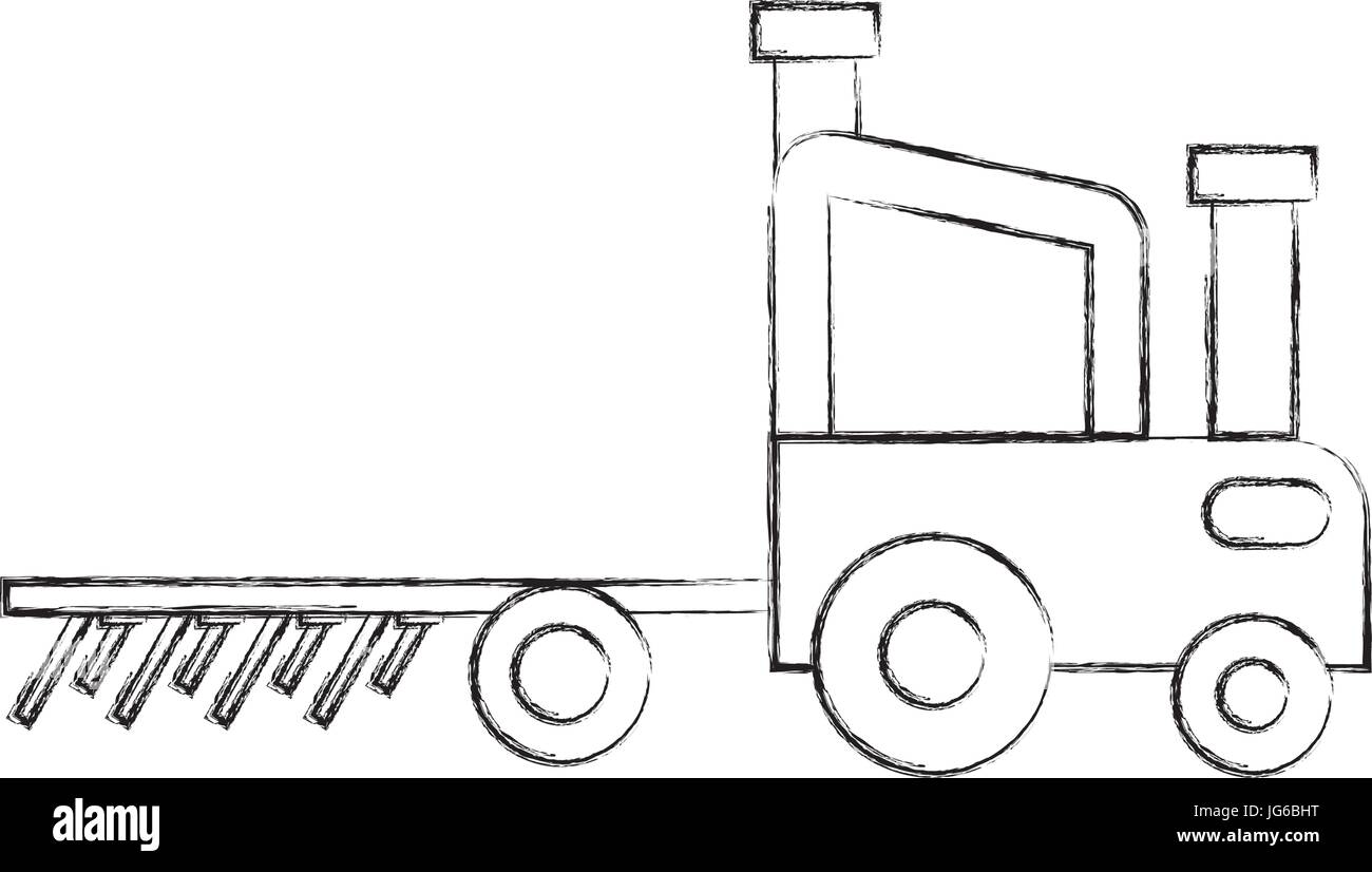 tractor farm with rake Stock Vector Image & Art - Alamy