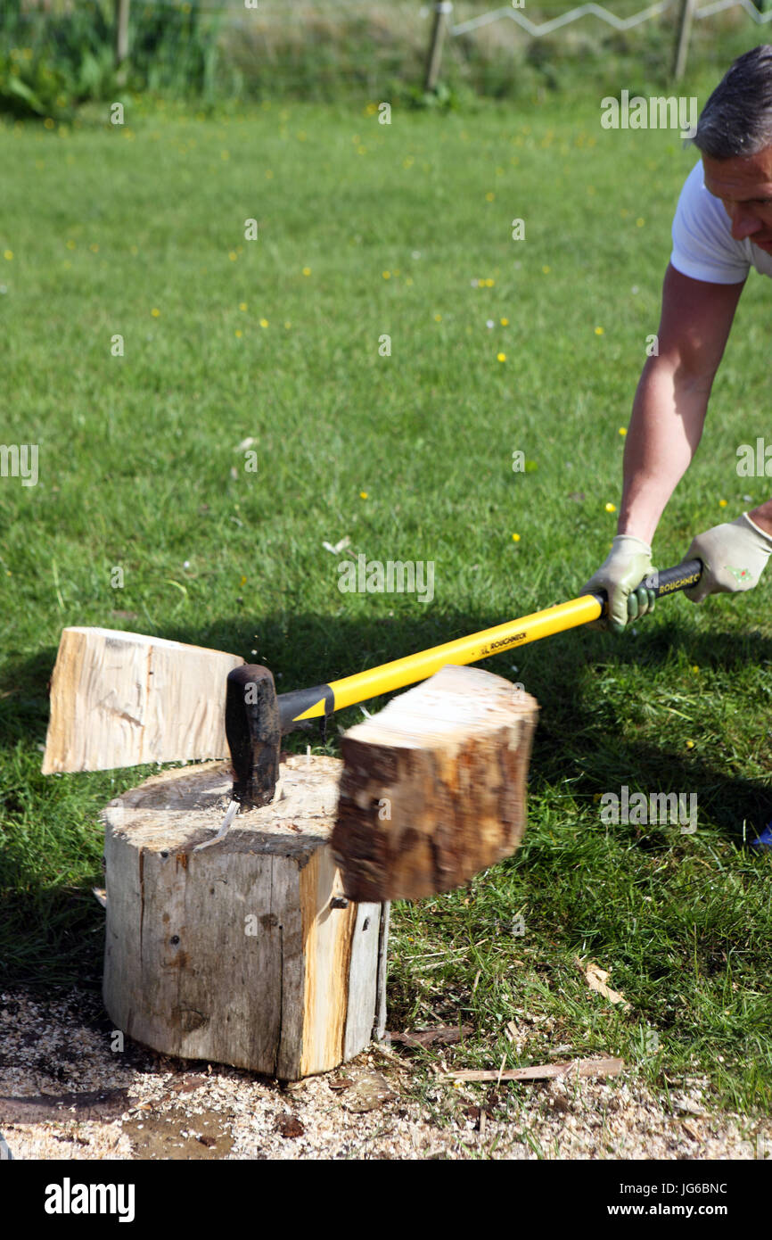 Splitting logs hi-res stock photography and images - Alamy