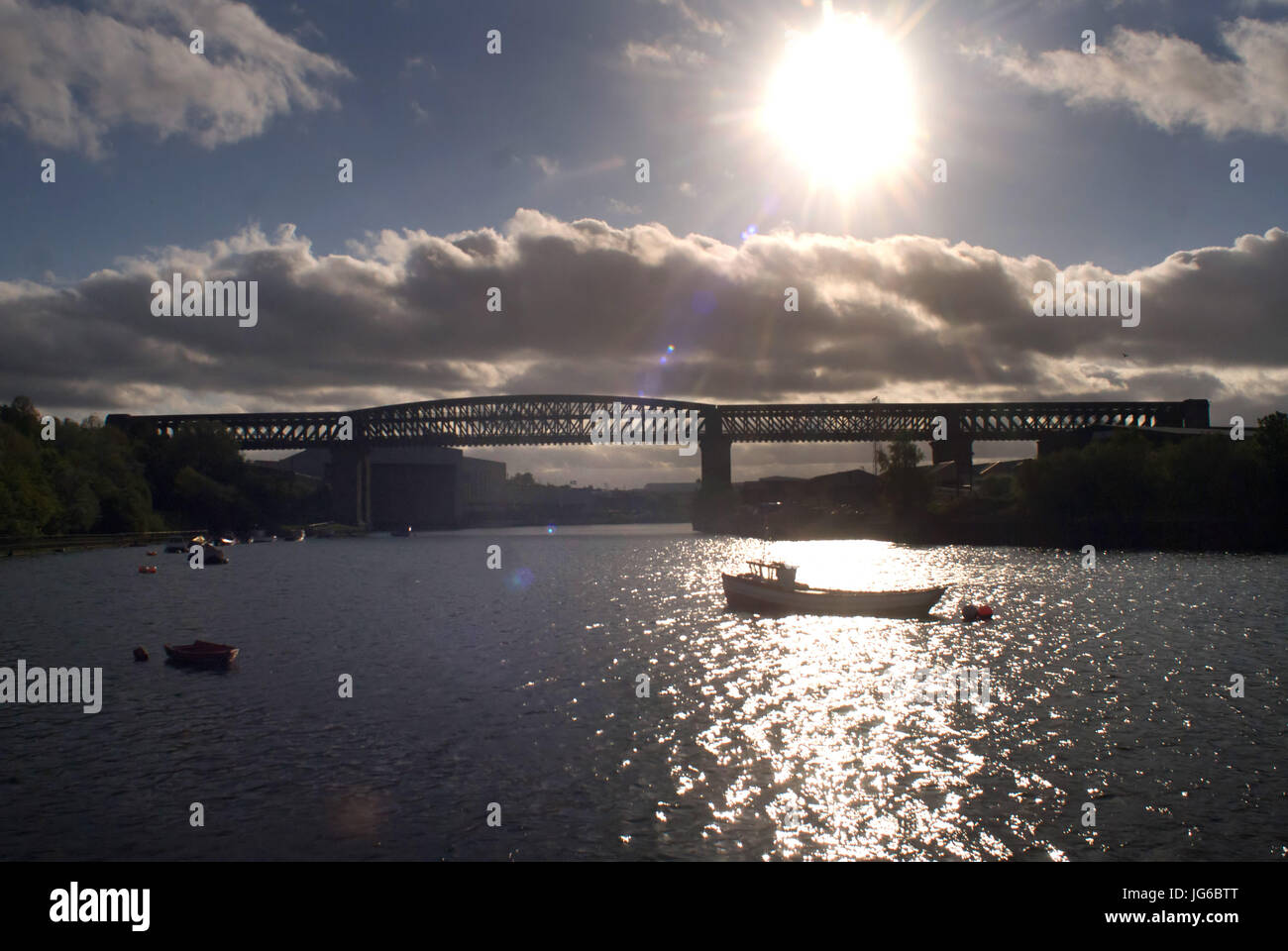The Queen Alexandra bridge over the river Wear in Sunderland Stock ...