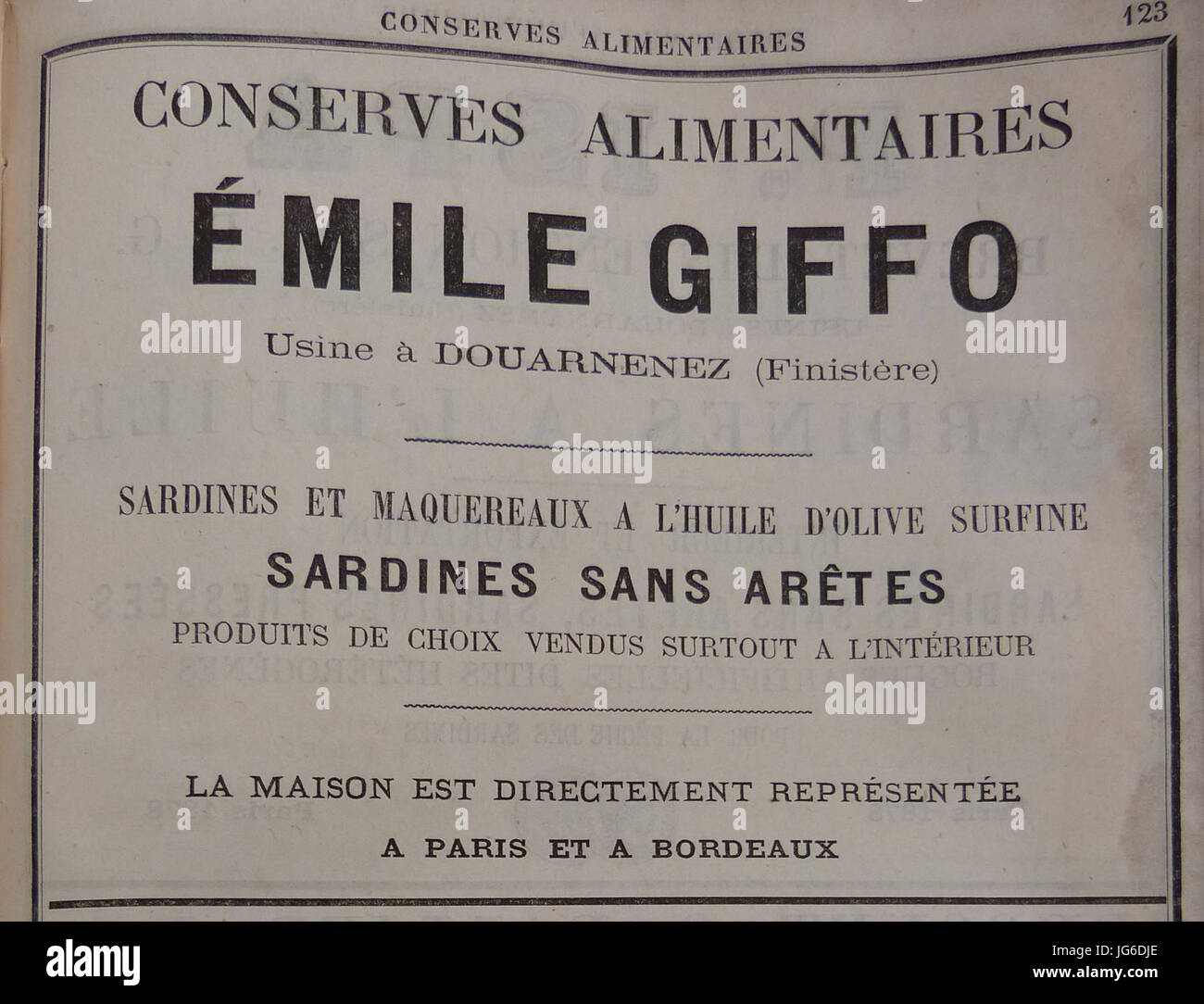 Publicité Emile Giffo 1882 Stock Photo - Alamy
