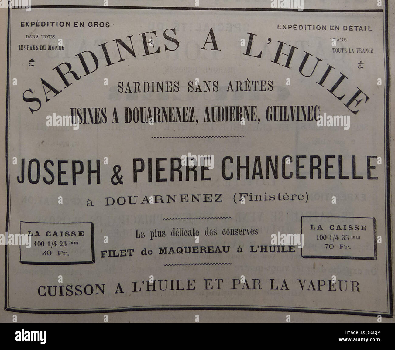 Publicité Joseph et Pierre Chancerelle 1882 Stock Photo - Alamy