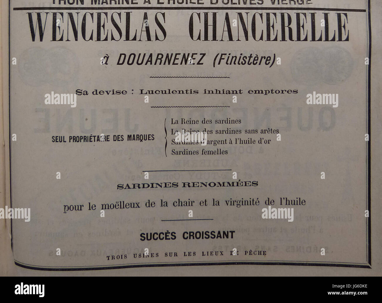 Publicité Wenceslas Chancerelle 1882 Stock Photo - Alamy