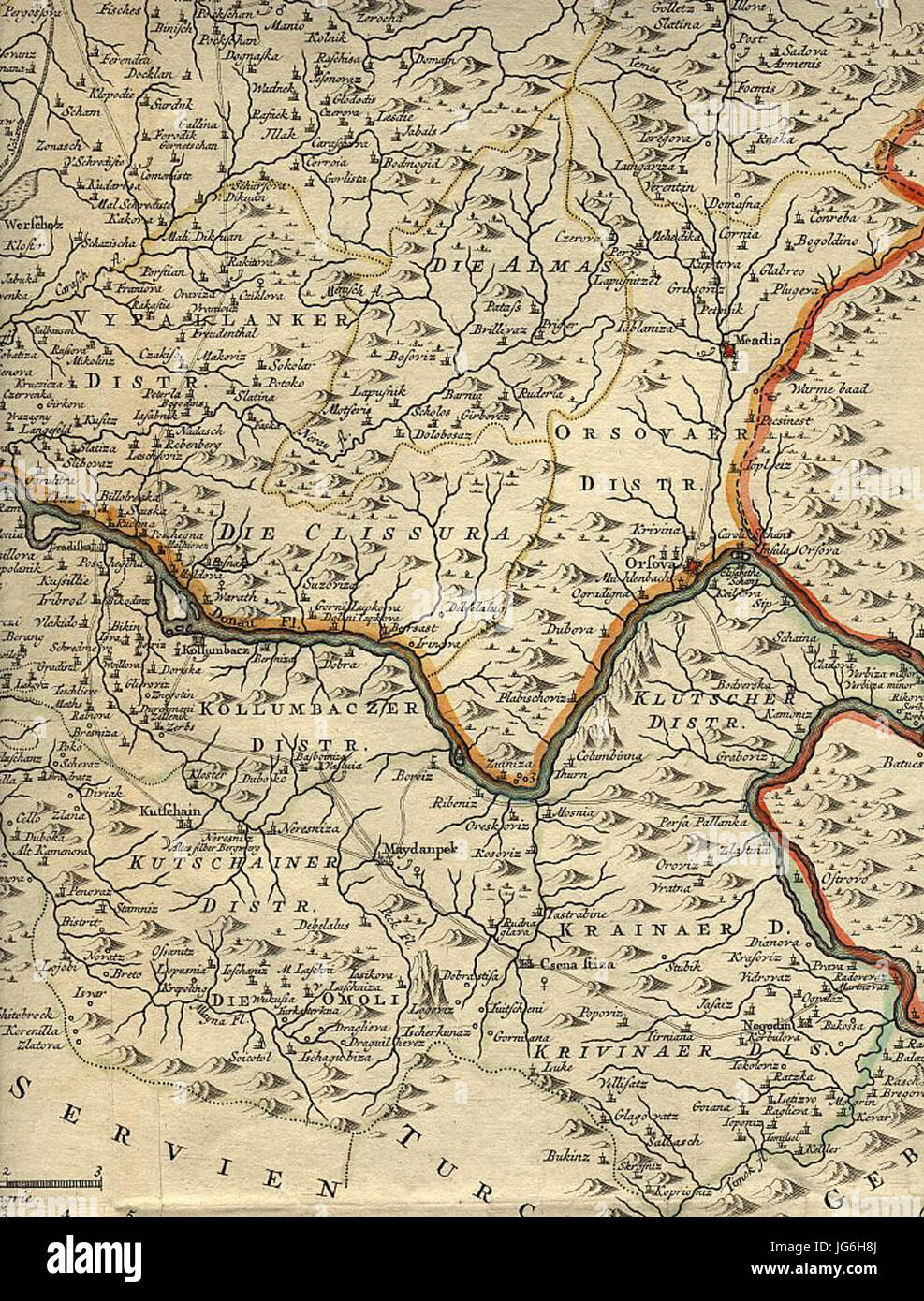 Region between Timok and Morava from Map of Banat of Temesvár (1740 ...