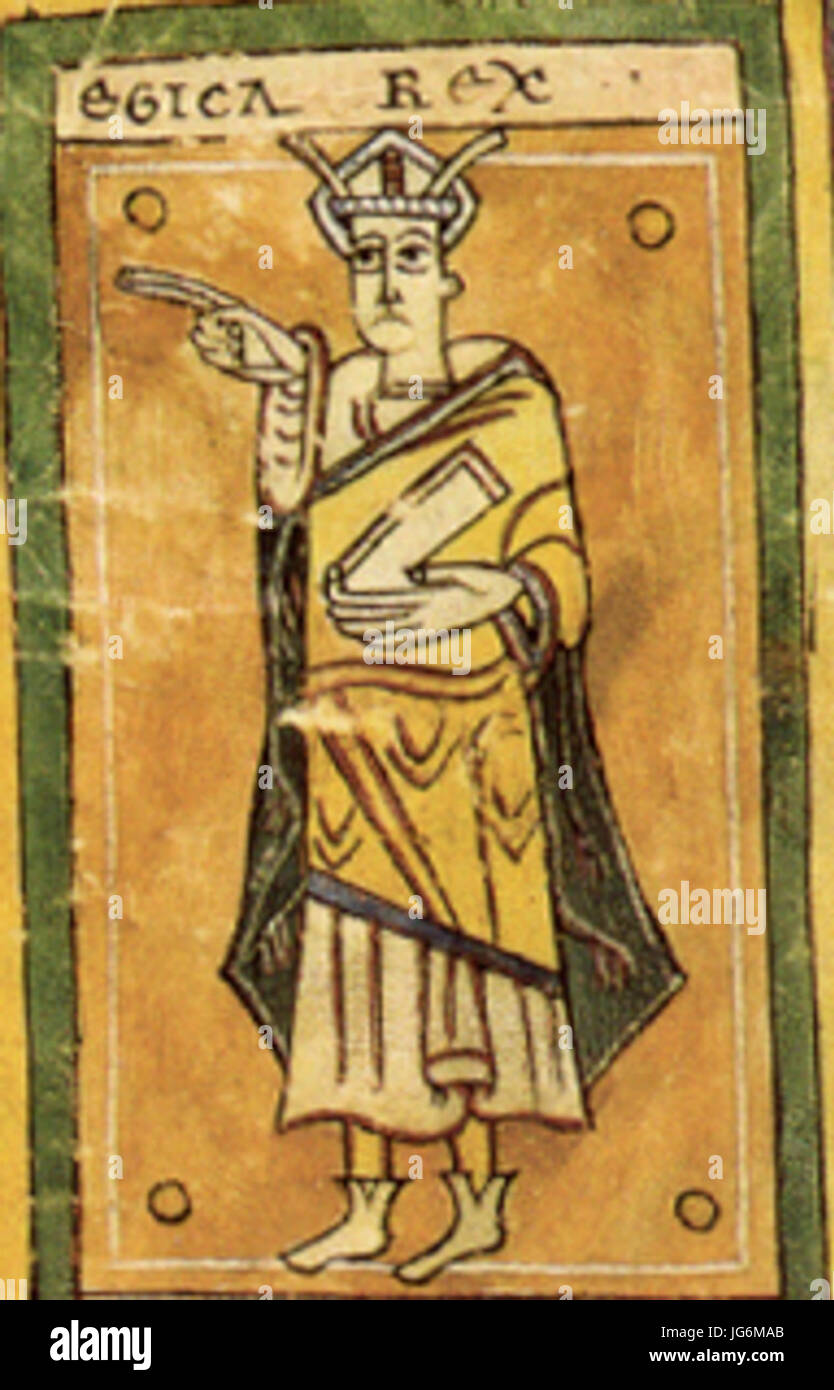 Reyes visigodos Codex Vigilanus - Égica Stock Photo - Alamy