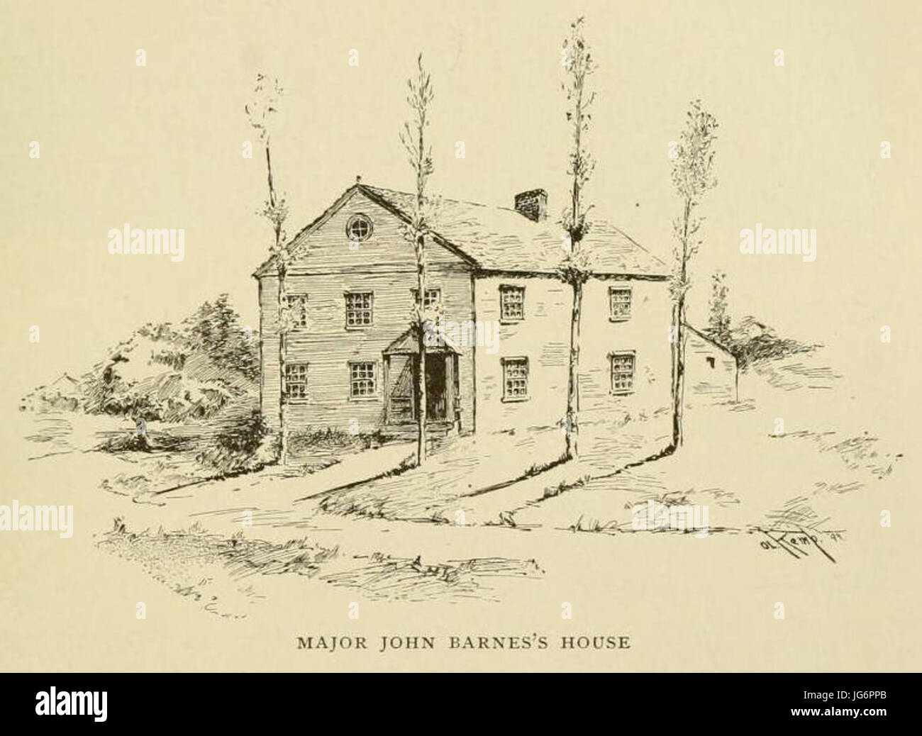 Major John Barnes s House from Battles of Trenton 1898 Stock Photo - Alamy