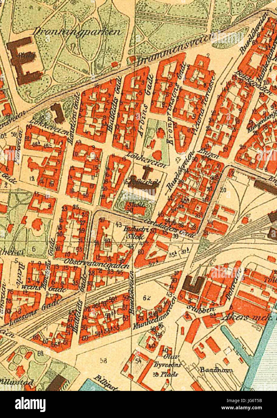 Ruseløkka map 1917 Stock Photo - Alamy