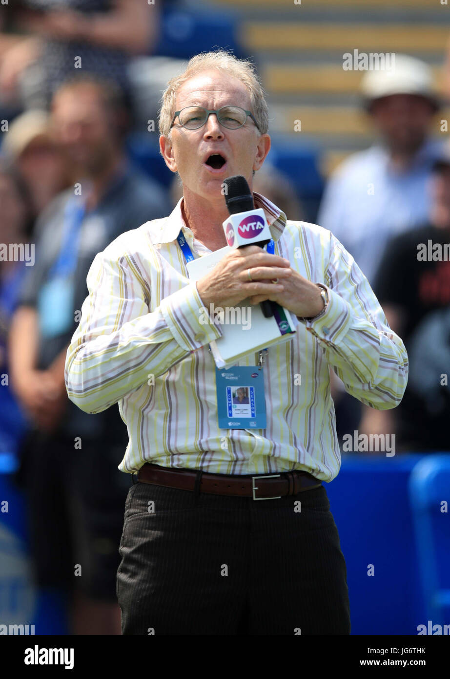 Presenter Mark Curry during day seven of the 2017 AEGON Classic at ...