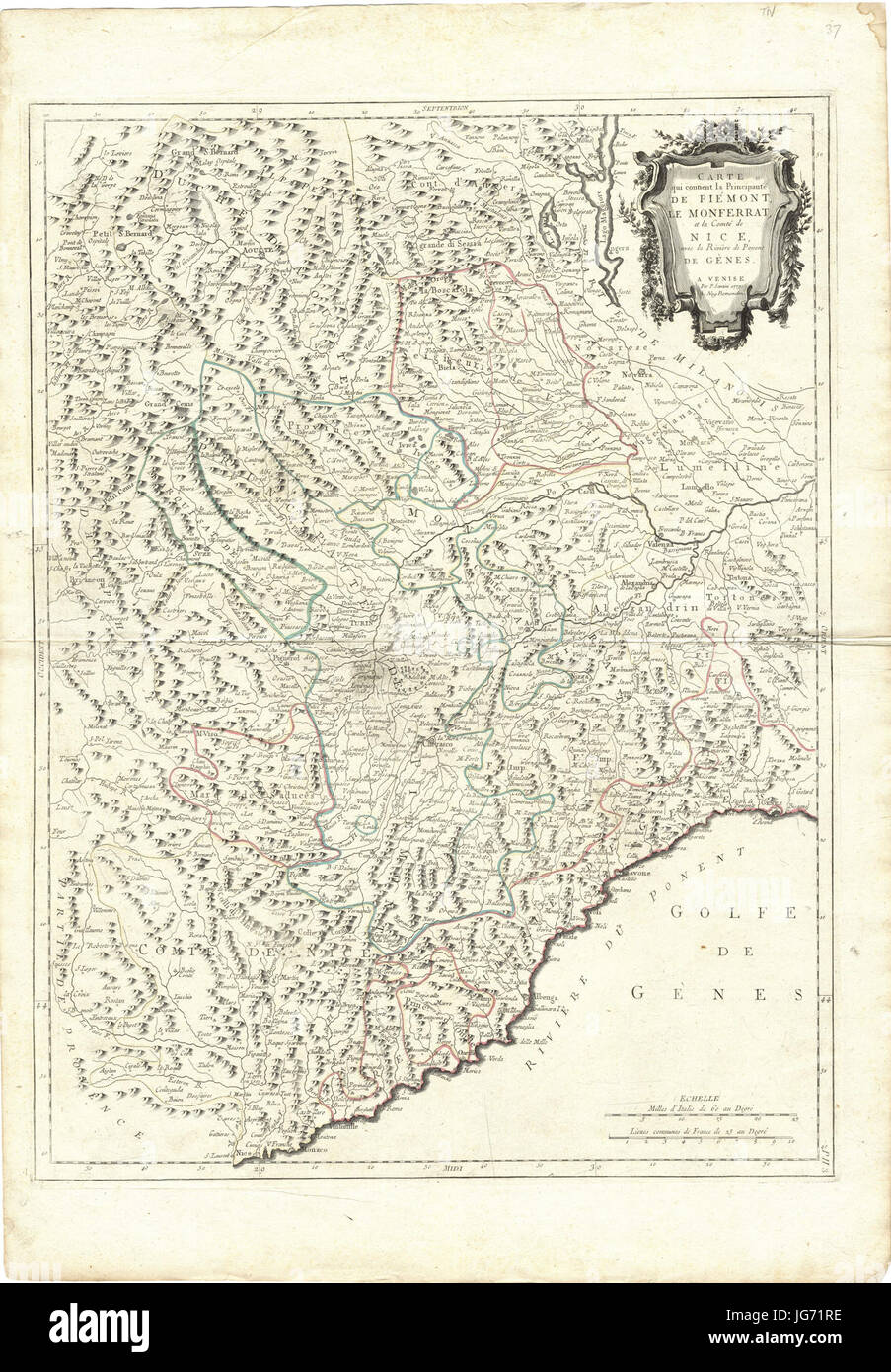 Map italy monferrato CG 14 CARTE Principauté DE PIEMONT LE MONFERRAT et ...