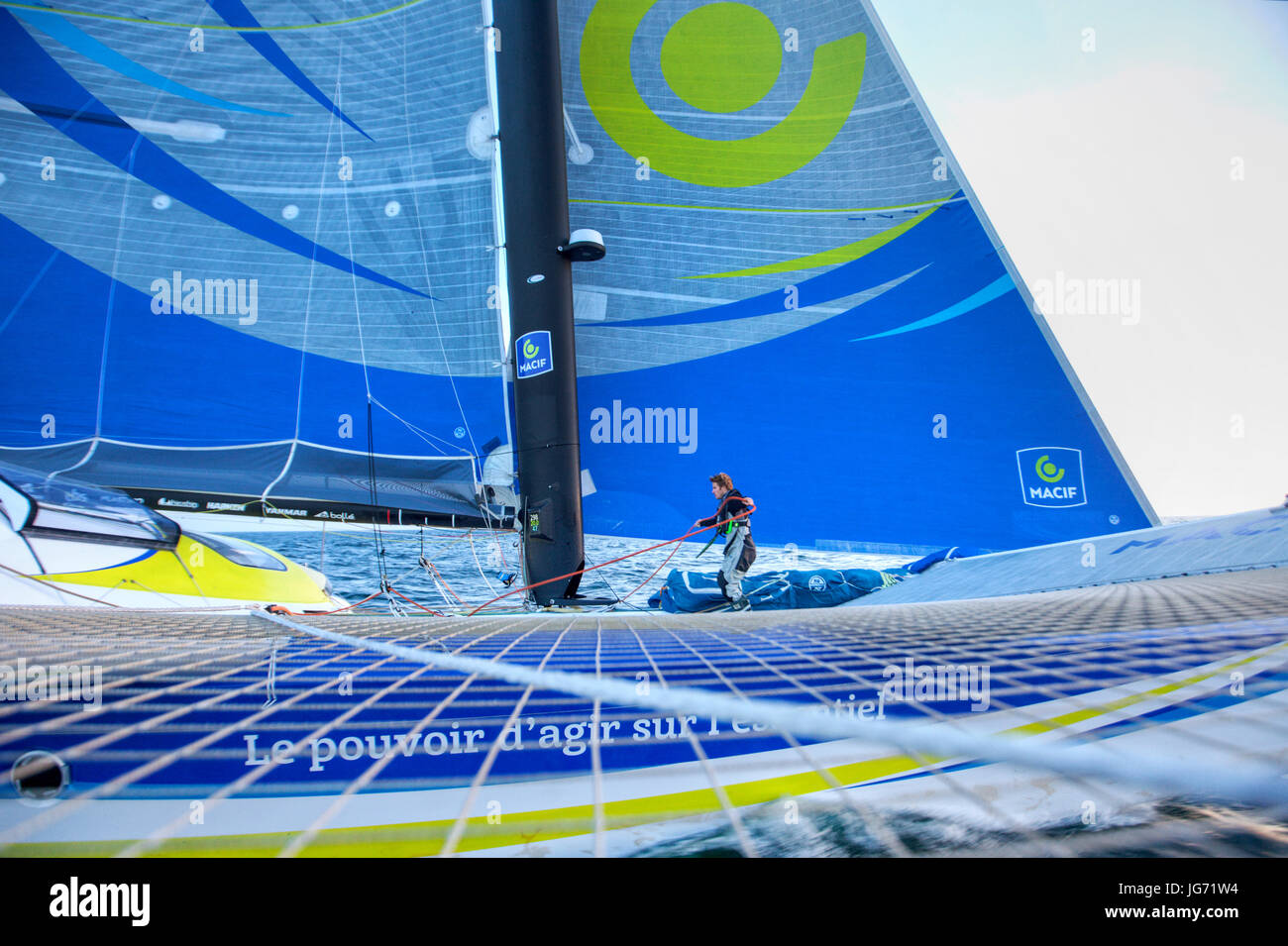Trimaran racing yacht hi-res stock photography and images - Alamy