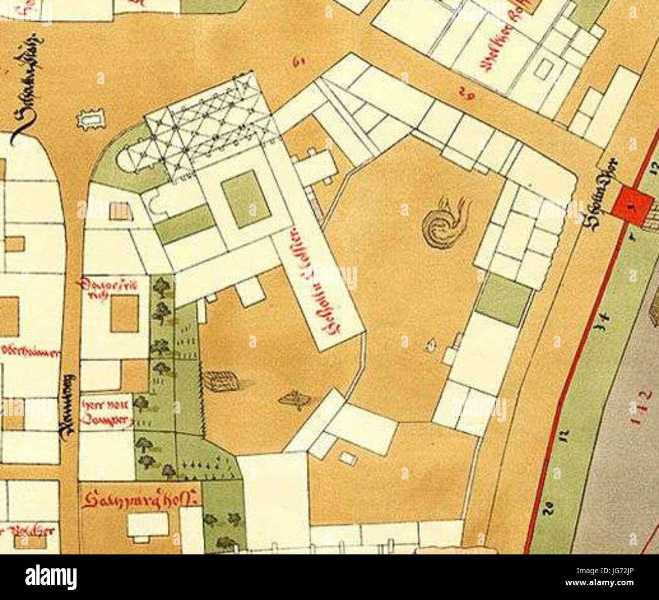 This detail from Bonifaz Wolmuet’s historical map of Vienna shows ...