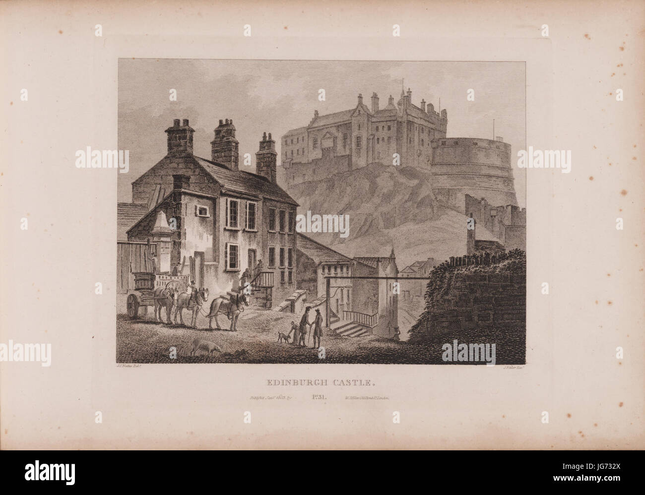 Scotia Depicta - Edinburgh Castle -Plate Stock Photo - Alamy