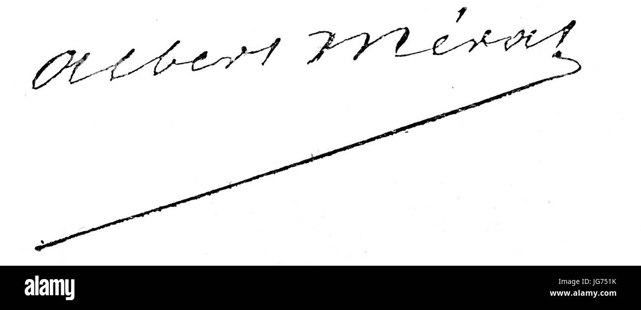 Signature Albert Mérat Stock Photo - Alamy
