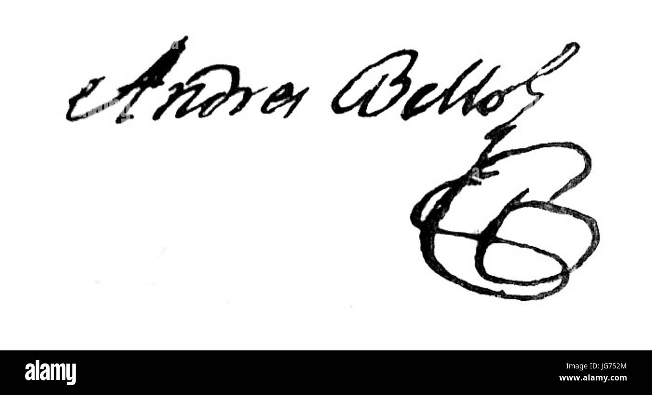 Signature of Andrés Bello 1804 Stock Photo - Alamy