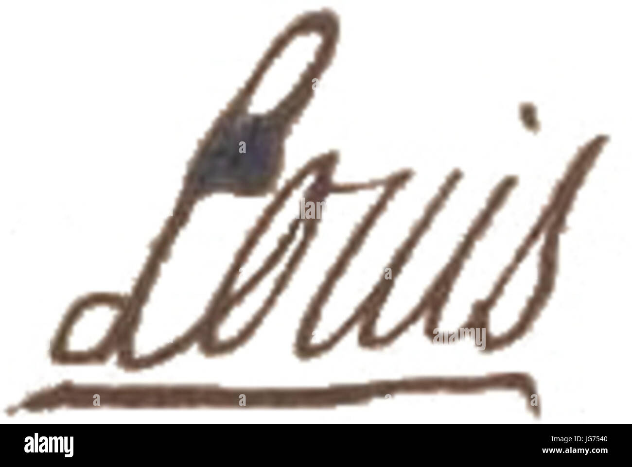 Signature of Louis XV in 1753 at the wedding of the Prince of Condé and ...