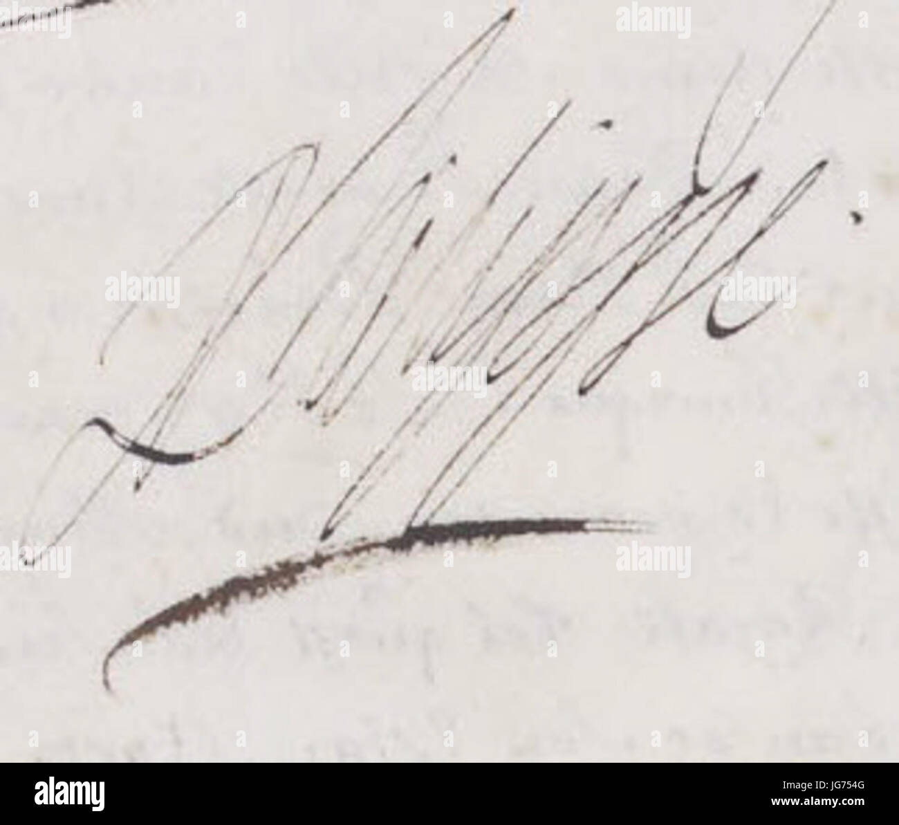 Signature of Philippe of France Duke of Orléans brother of Louis XIV ...