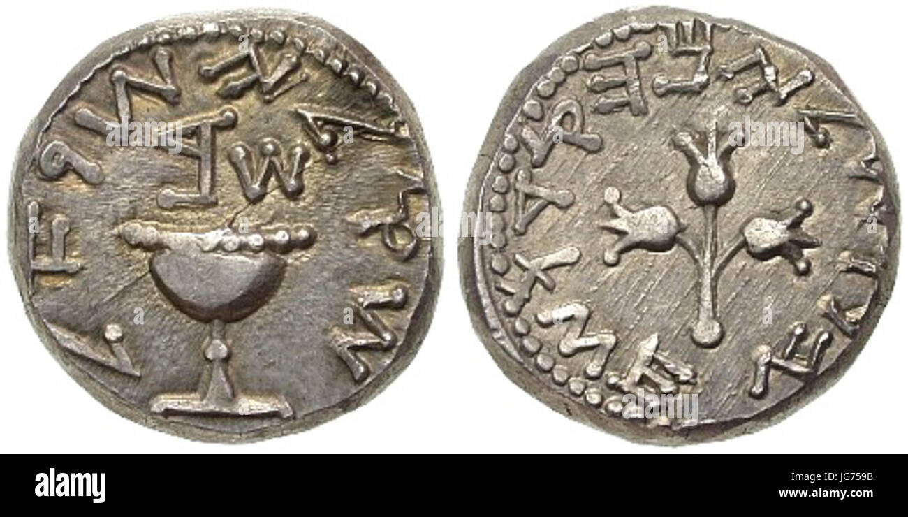 Silver shekel - First Jewish Revolt 2nd year Stock Photo - Alamy