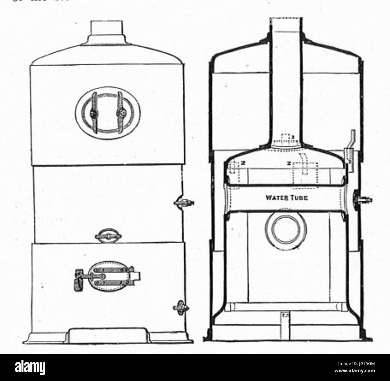 Single flue vertical boiler 28Heat Engines 191329 Stock Photo - Alamy