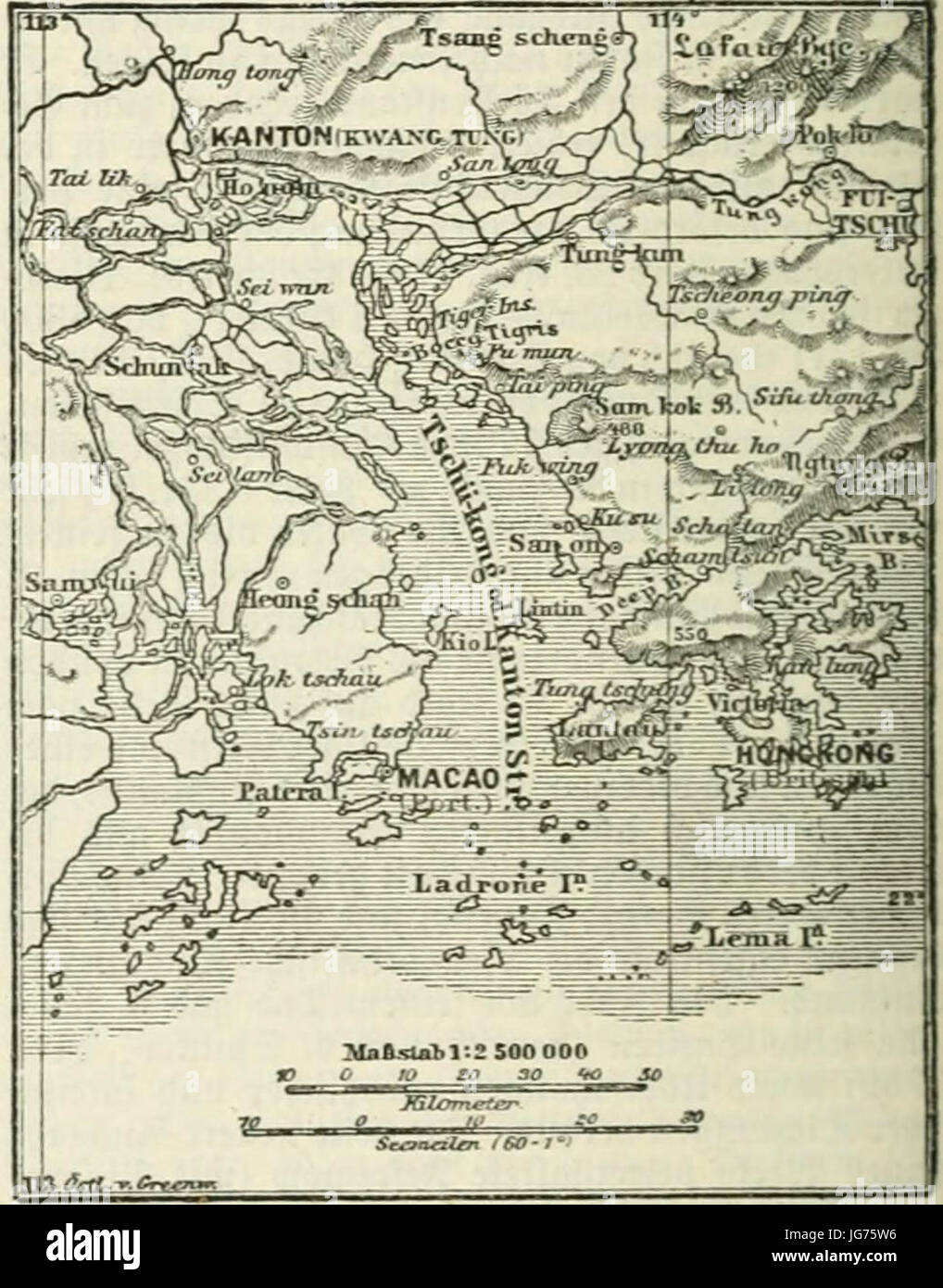 Situationskärtchen von Kanton, Makao, Hongkong Stock Photo - Alamy