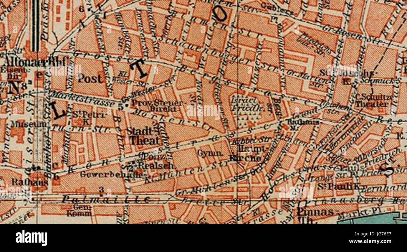 Map-Altona Große Bergstraße Stock Photo - Alamy