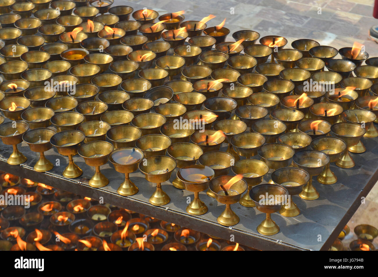 Buddhist oil lamps hi-res stock photography and images - Alamy