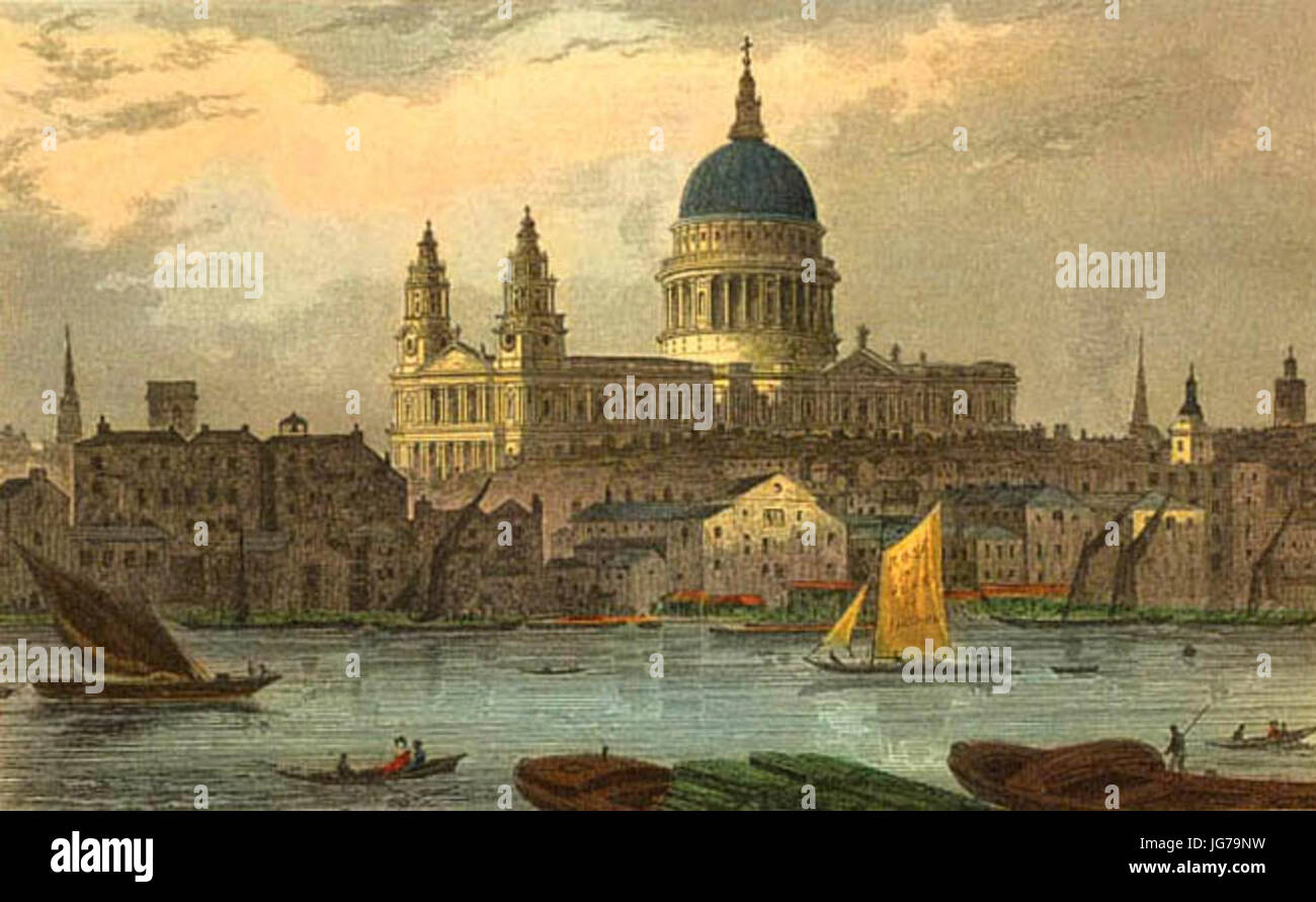 St Paul s by Thomas Hosmer Shepherd 28early 19th century29 Stock Photo ...