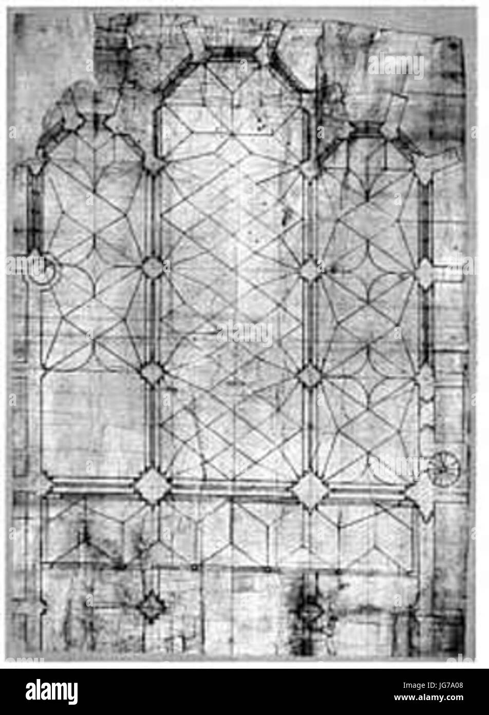 This architectural plan of the Stadtpfarrkirche in Steyr, designed by ...
