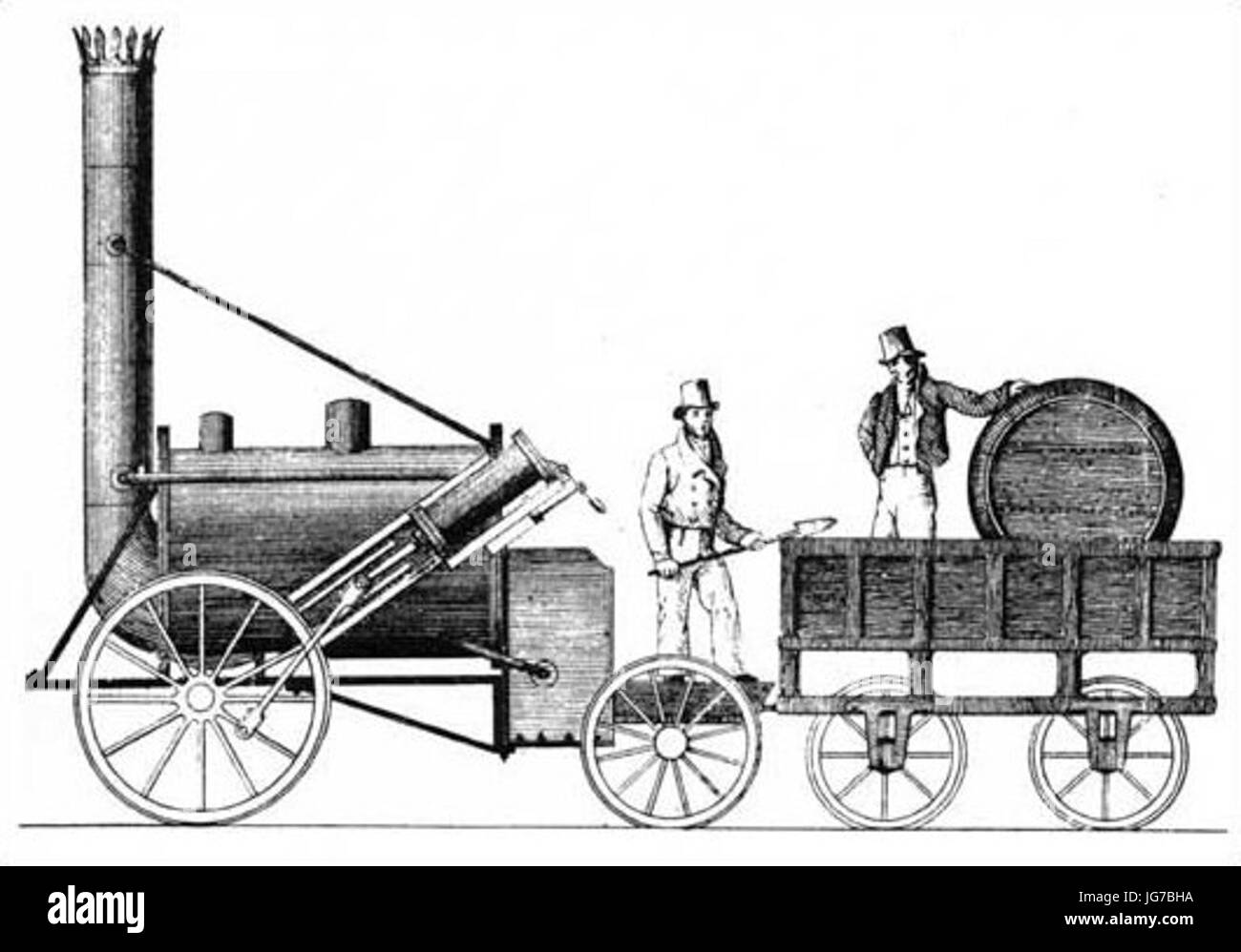 Stephenson s Rocket drawing Stock Photo - Alamy