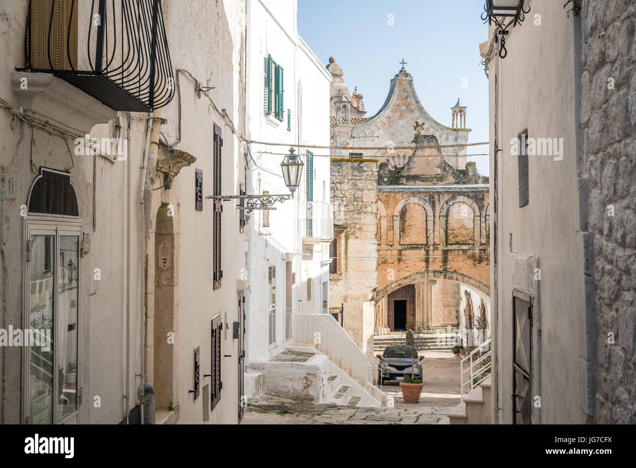 Street leading to main landmarkl in Ostuni - Santa Maria Assunta ...