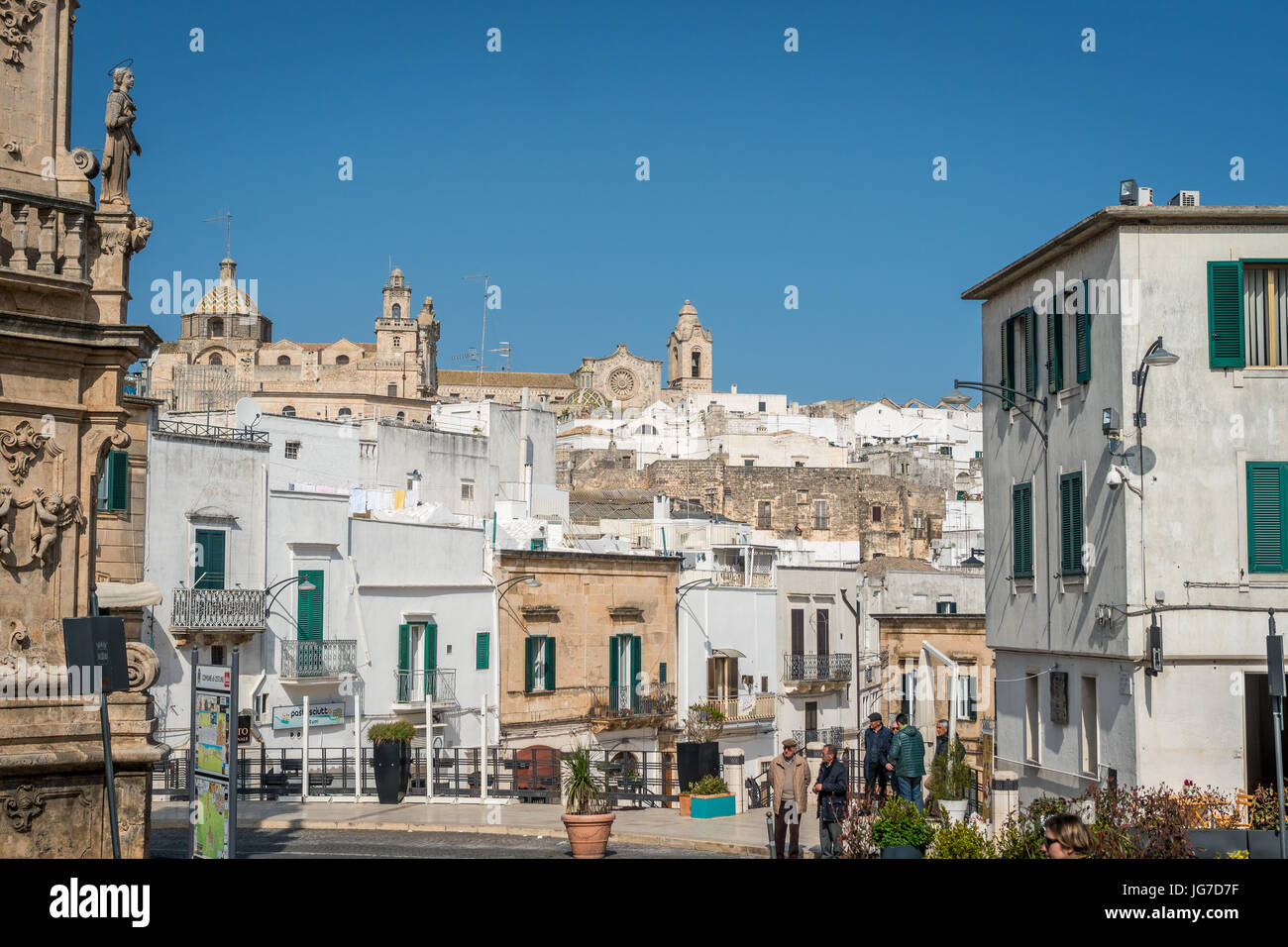 Ostuni, Italy - February 27, 2017: Beautiful Ostuni with local people ...