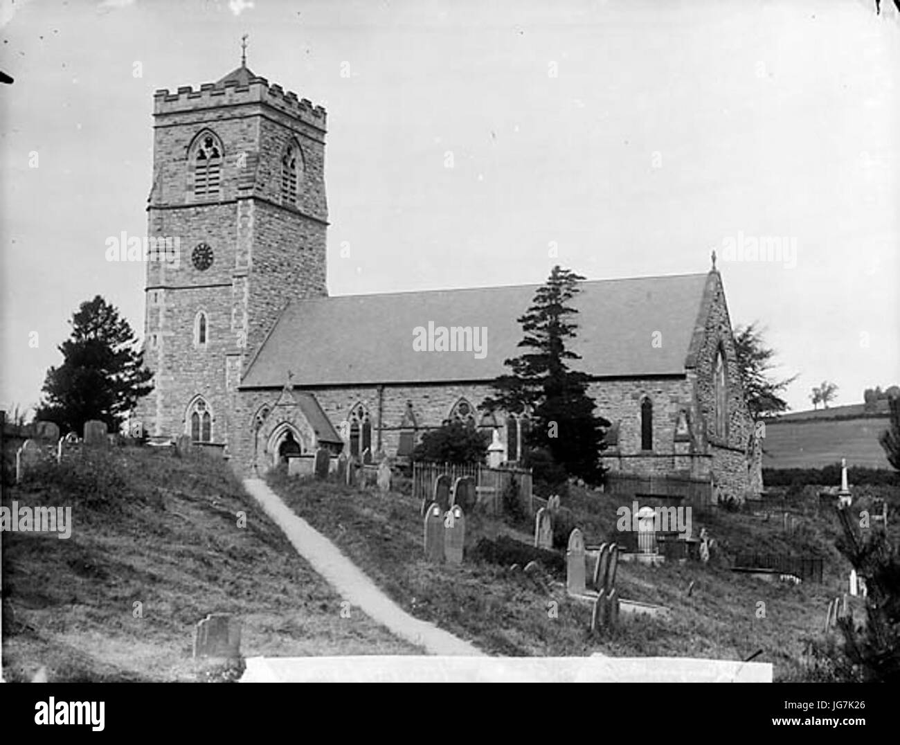 The church Llanfair Caereinion NLW3361691 Stock Photo - Alamy