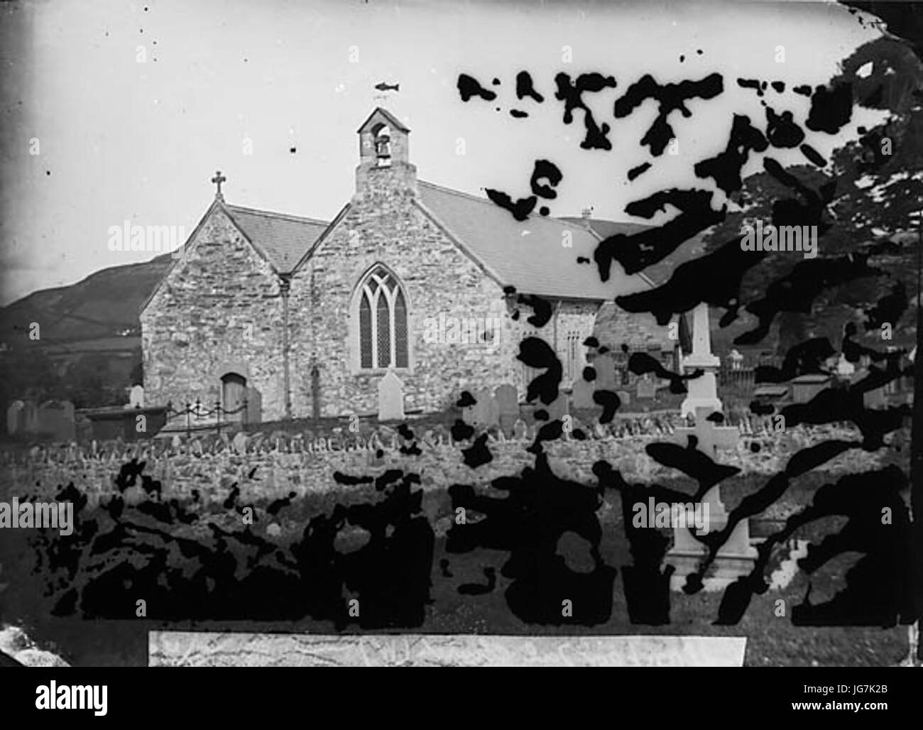 The church Llanfair Talhaearn NLW3364025 Stock Photo - Alamy