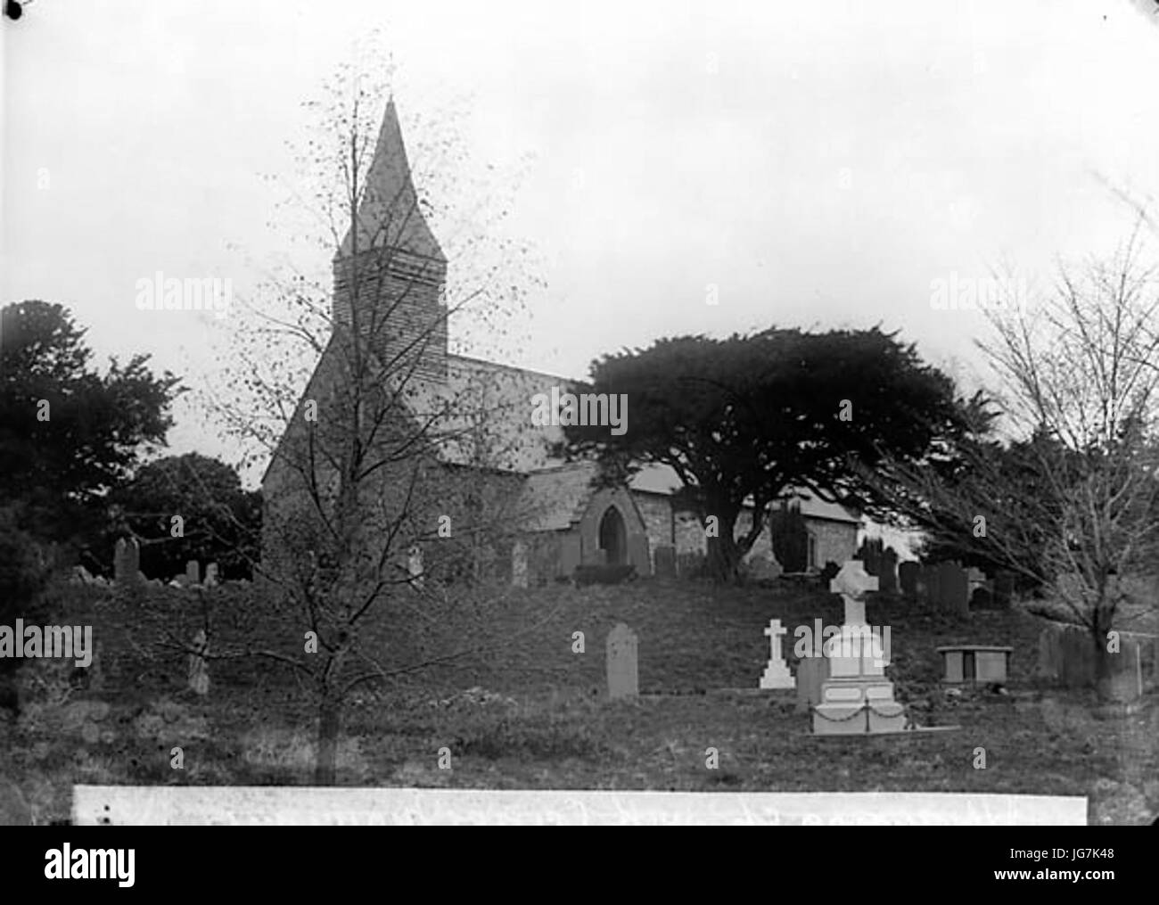 The church Llanwnnog NLW3363280 Stock Photo - Alamy