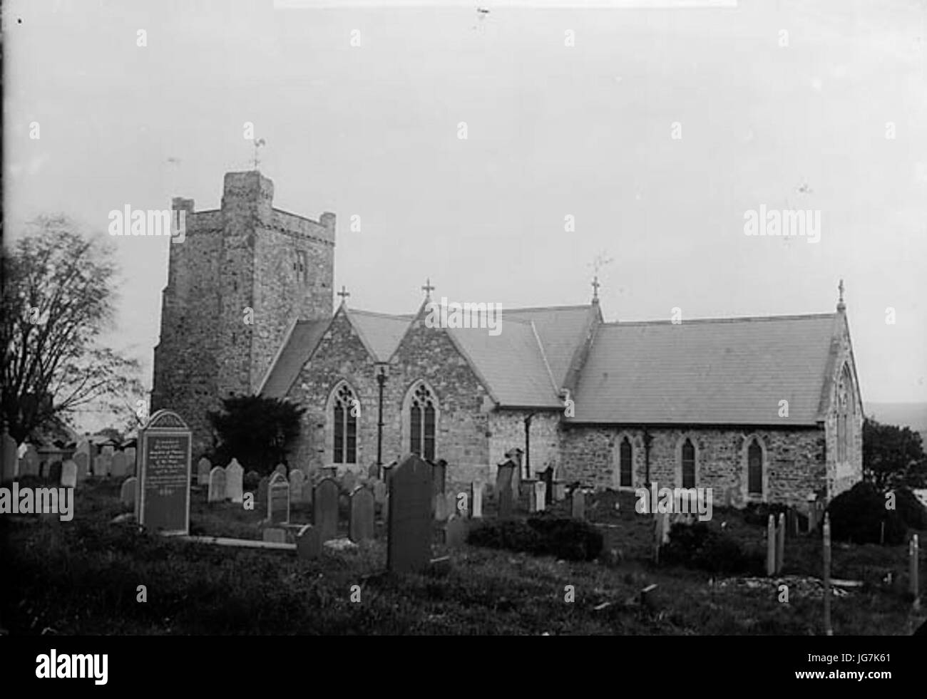 The church Trefdraeth 28Penf29 NLW3363842 Stock Photo - Alamy
