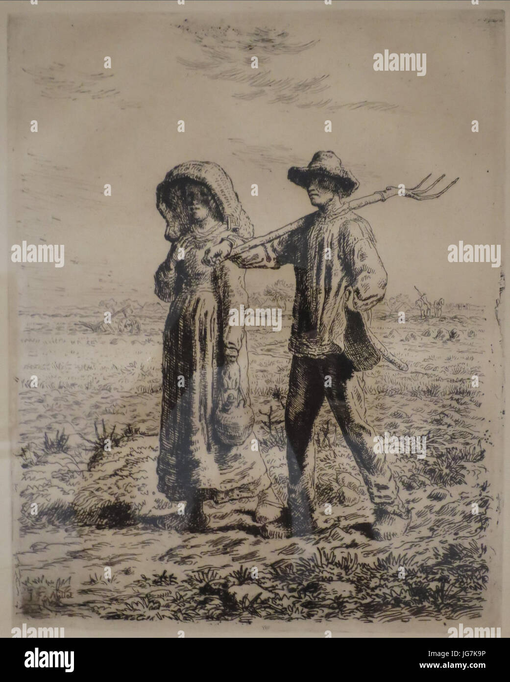 Etching by jean francois millet hi-res stock photography and images - Alamy