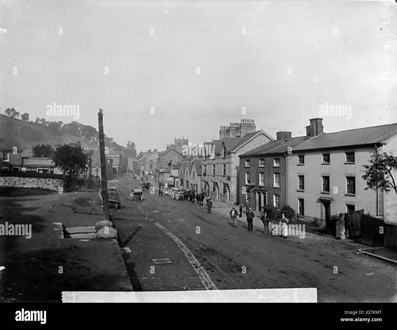 The high street Llanfyllin NLW336 41 Stock Photo - Alamy