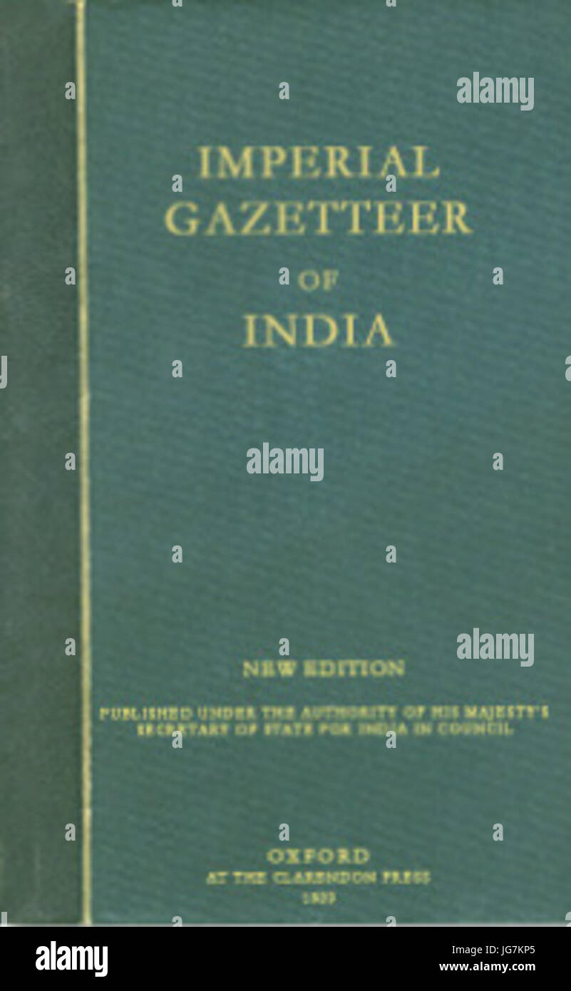 The Imperial Gazetteer of India 1908-1931 Book cover Stock Photo - Alamy