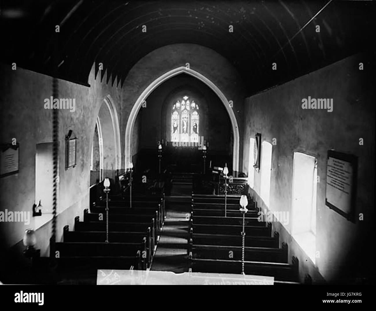 The interior of the church Bodedern NLW3361714 Stock Photo - Alamy