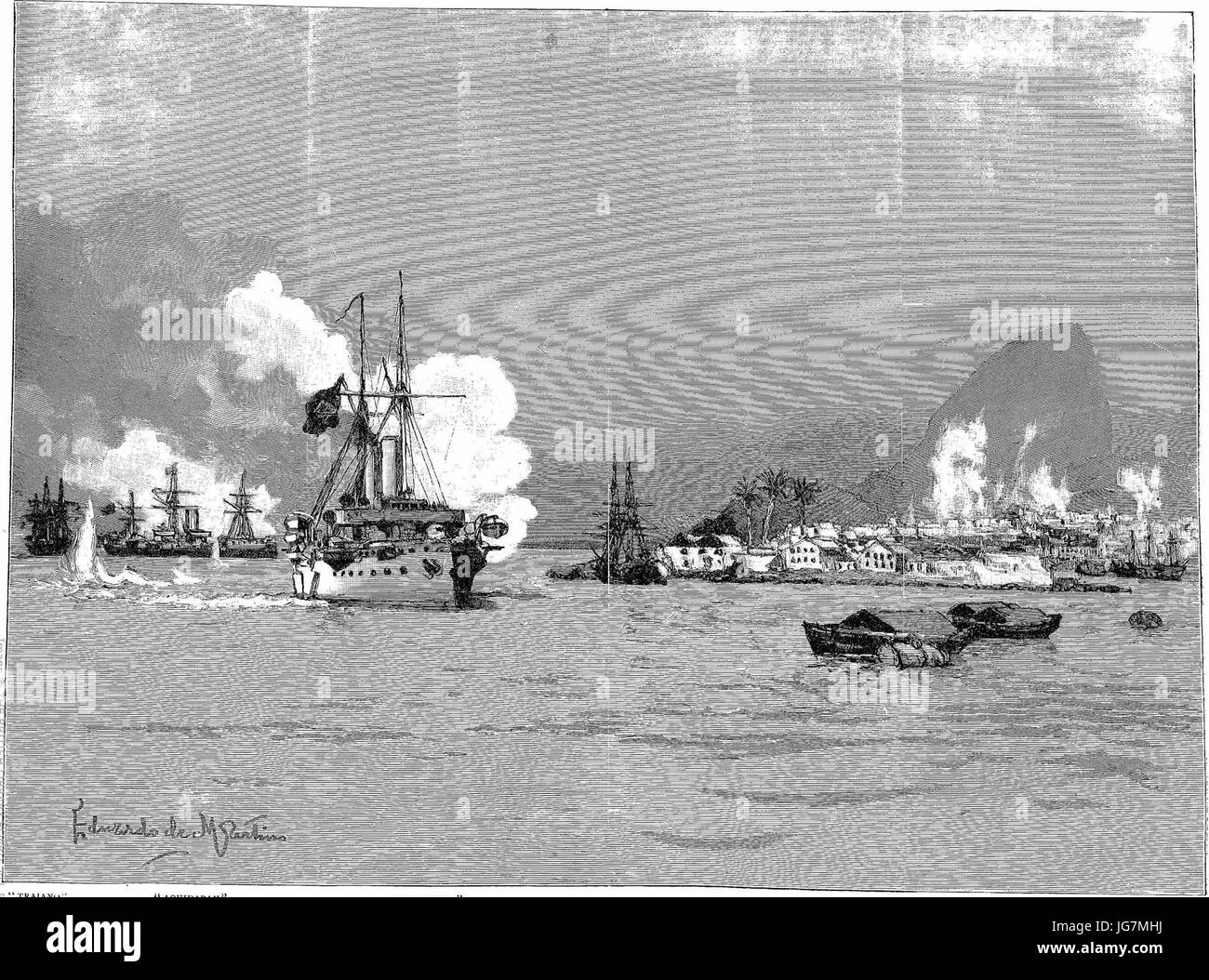 The Revolt in Brazil A general view of the bay and town of Rio during ...