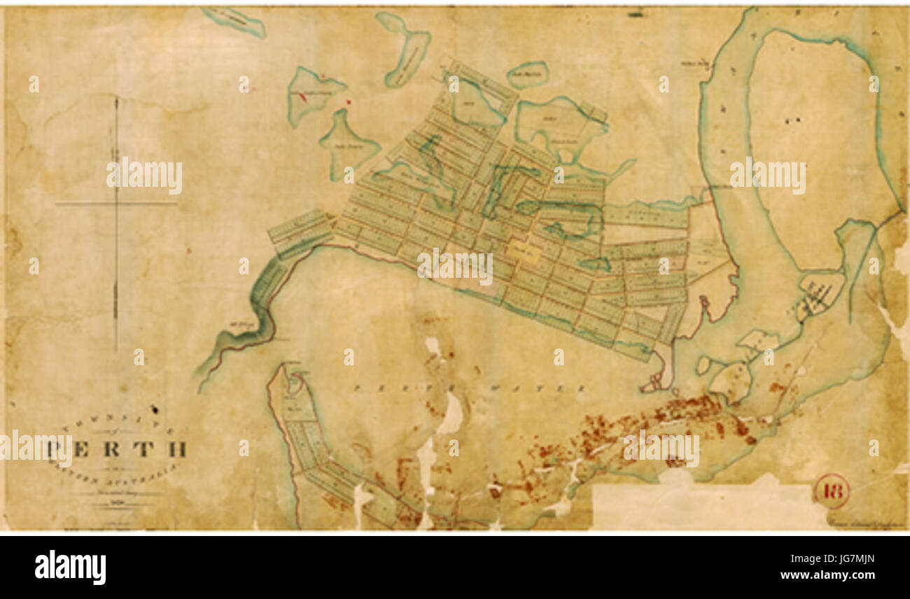 The second town plan of Perth in 1838 Stock Photo - Alamy